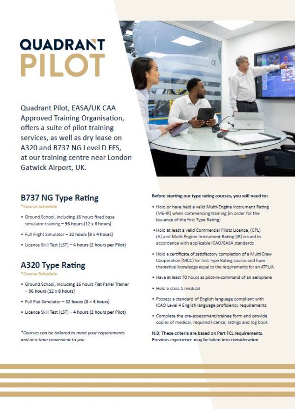 A320 TYPE RATING » Quadrant Pilot Training » Full Flight Simulator